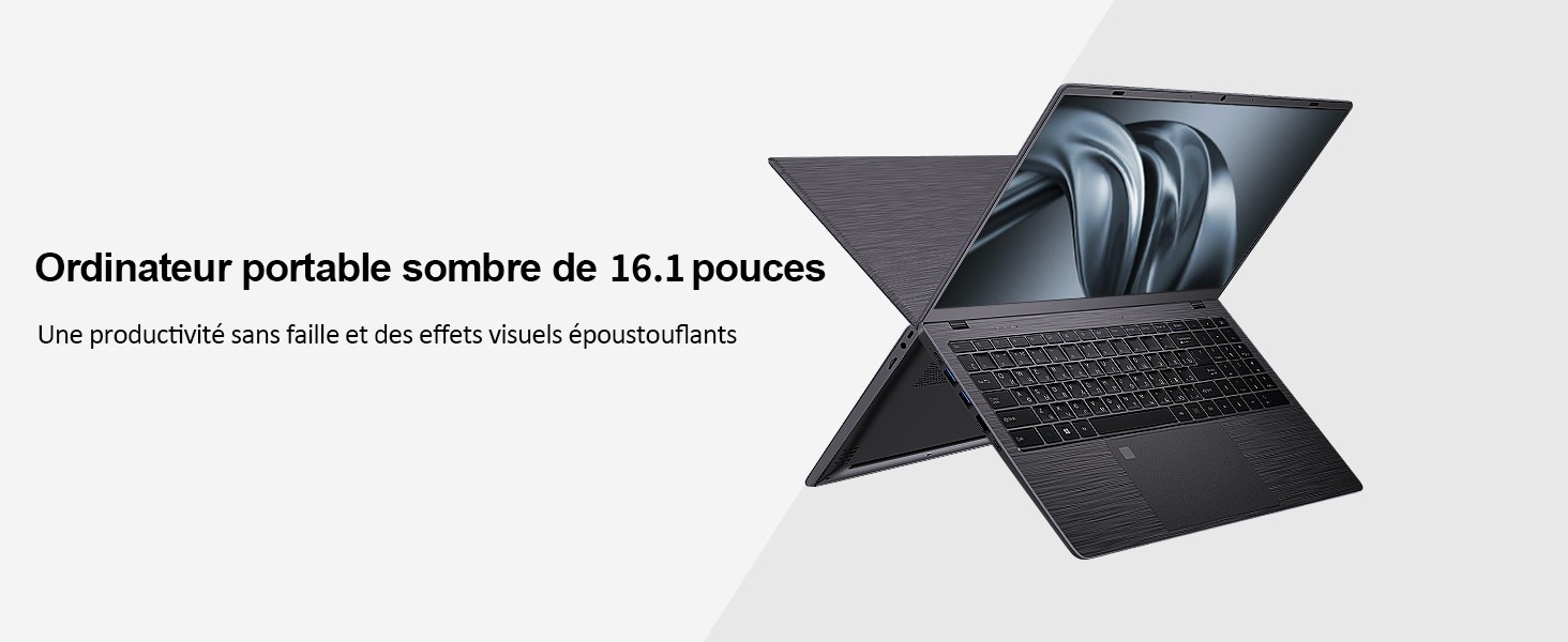 16.1FHD+ PC portable Windows 11, 24 Go de RAM 512 Go SSD Intel Celeron ...