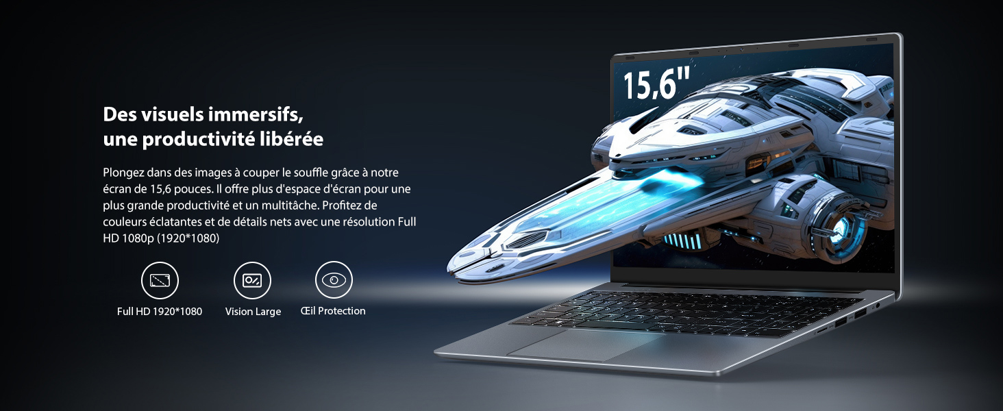 PC portable 15,6"-NVIDIA MX330 Graphique-Intel Alder Lake N95(jusqu'à 3 ...