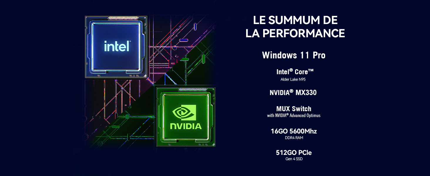 PC Portable NVIDIA GeForce MX330 Graphique, 16 Go DDR4 512 Go SSD Intel ...