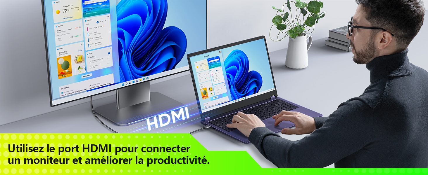 PC Portable Intel Core M3-8100Y, Tactile 2-en-1 Convertible à 360° avec ...