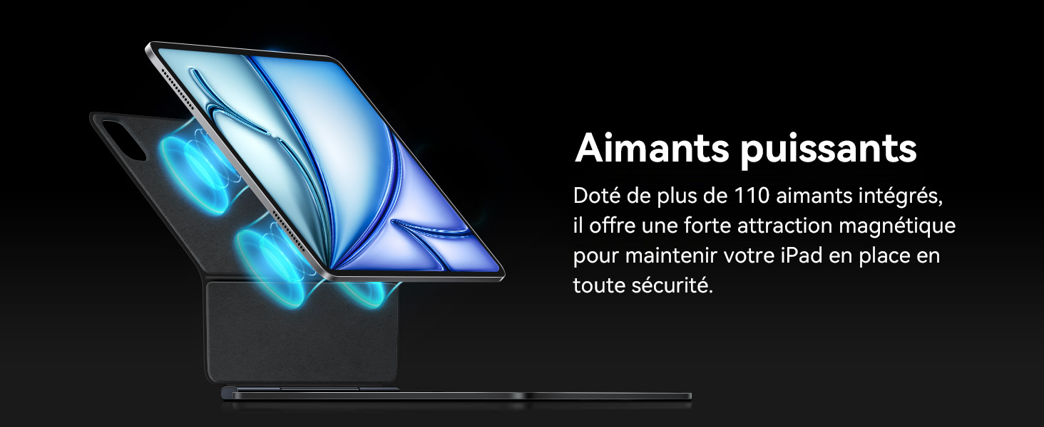 Clavier Français AZERTY pour iPad Air 11" M3/M2, Air 4/5 10.9" et Pro ...