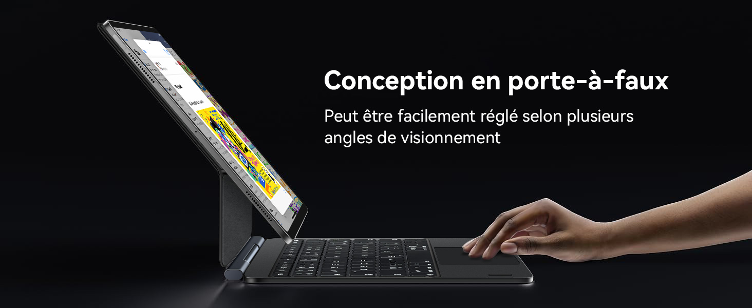 Clavier Français AZERTY pour iPad Air 11" M3/M2, Air 4/5 10.9" et Pro ...