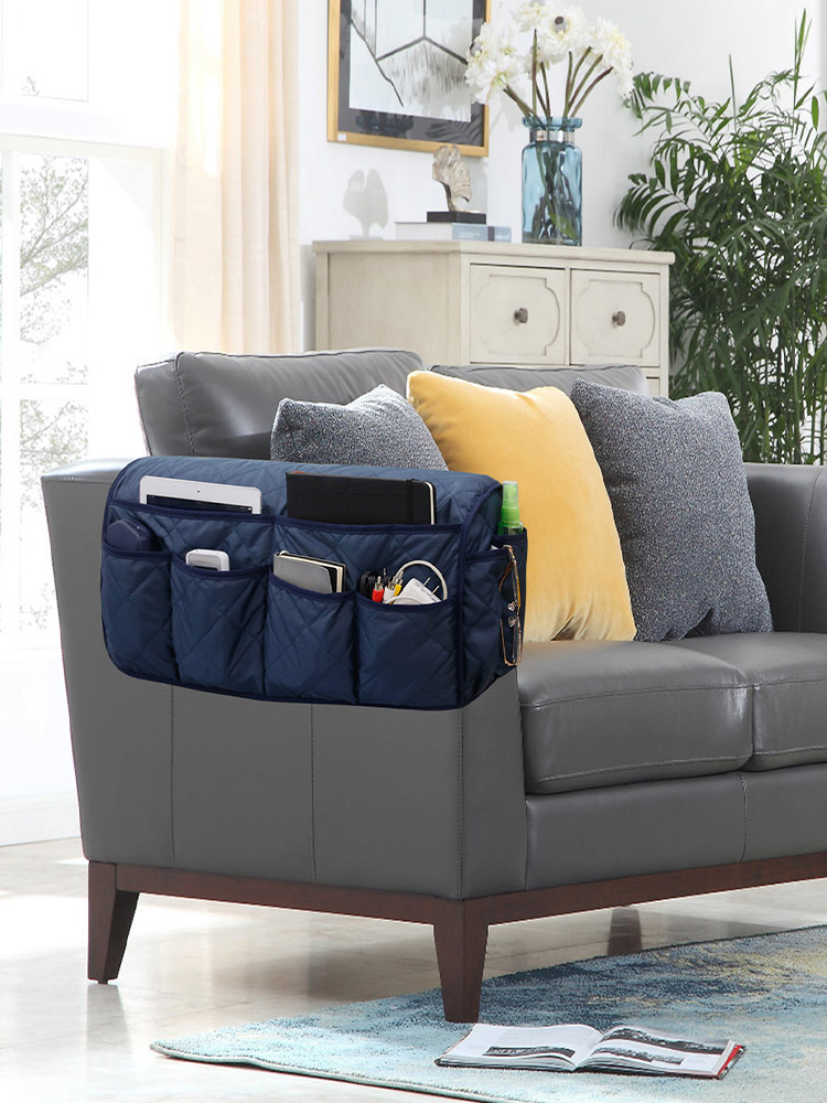Sofa Arm Rest Tray 14 Pockets Organizer Armchair Caddy Storage Couch ...