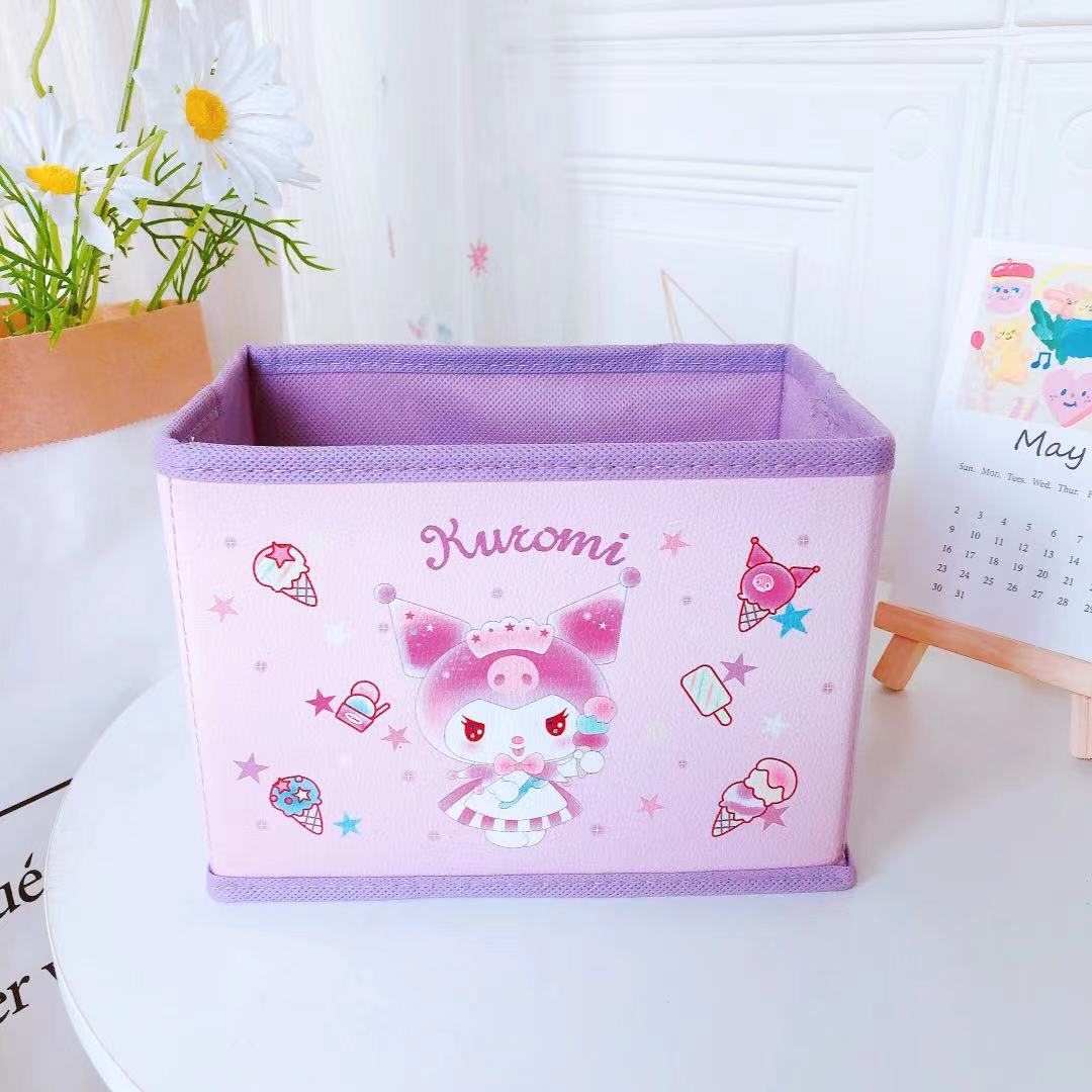 Collapsible Storage Bin,Cute Storage Box Foldable Baskets Office Desk ...