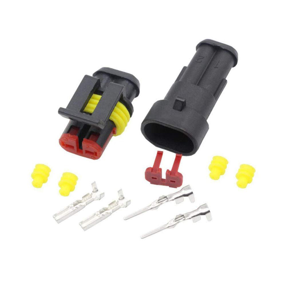 5 Sets 2 Pin Way 12V Electrical Wire Connector Plug Cable Waterproof ...