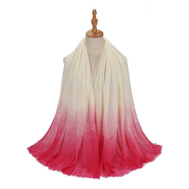 Women Muslim Gradient Long Scarf Islamic Shawls Arab Turban Shayla ...