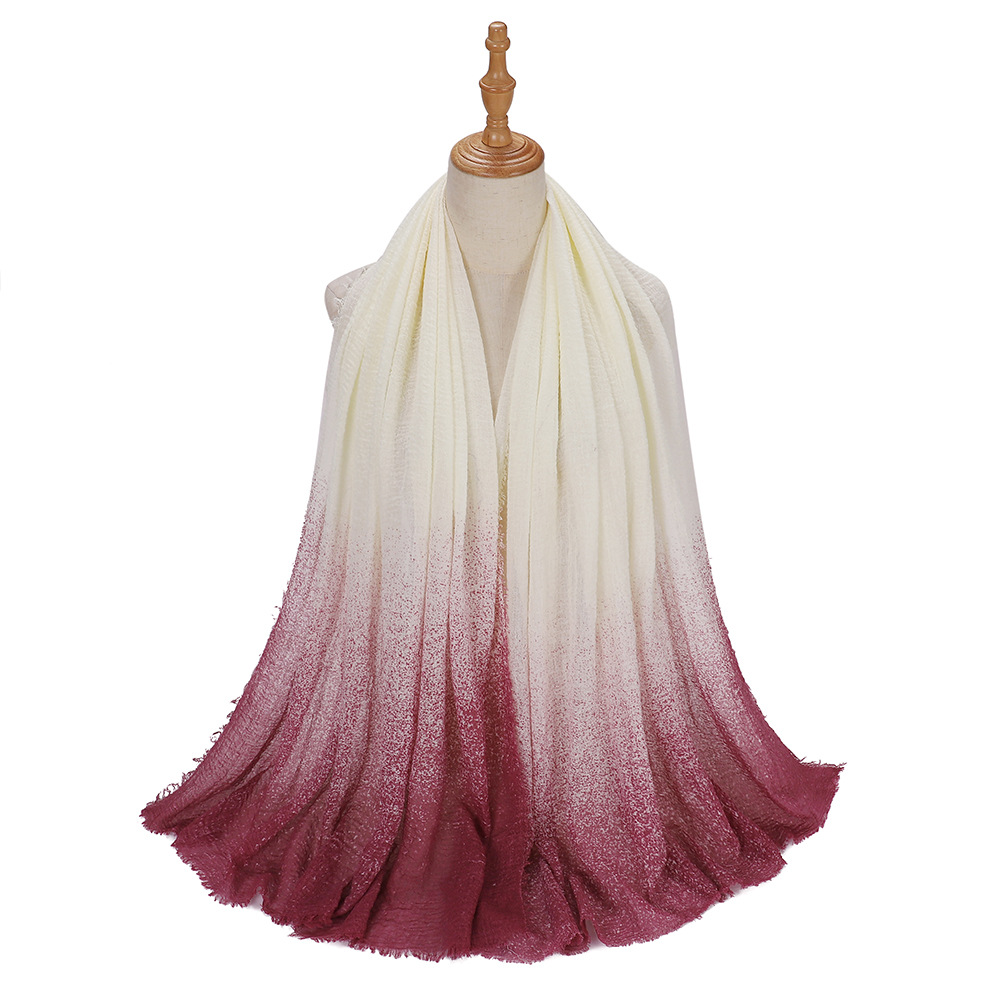 Women Muslim Gradient Long Scarf Islamic Shawls Arab Turban Shayla ...