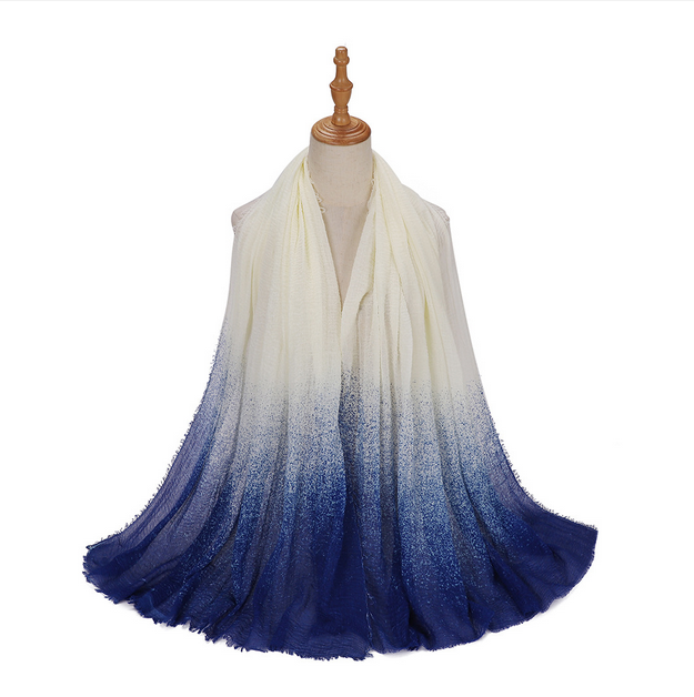 Women Muslim Gradient Long Scarf Islamic Shawls Arab Turban Shayla ...