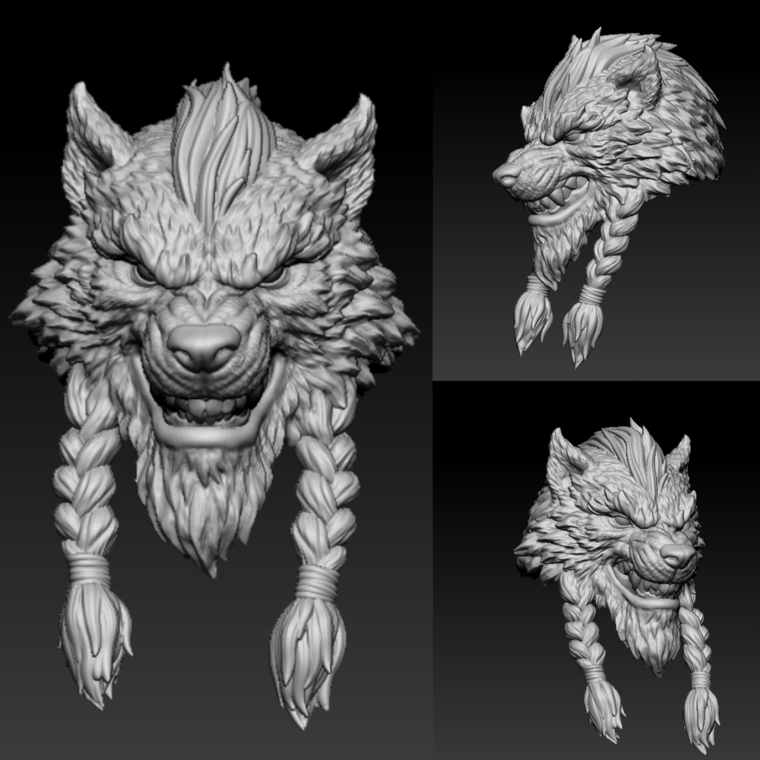 1:6 1:12 1:18 Werewolf Wolf animals Head Sculpt Fit 12" 6" 3.75" Action ...