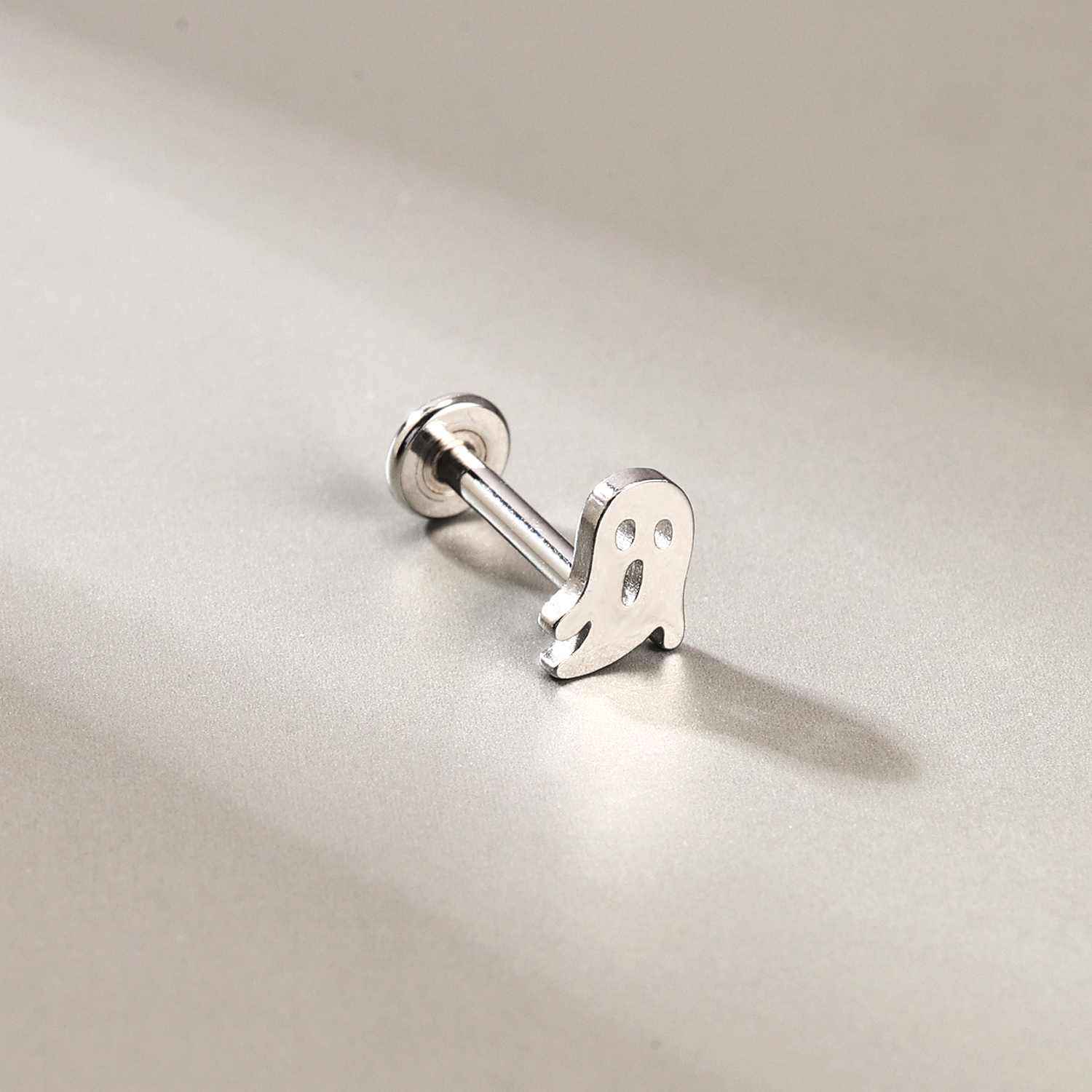 16g Stainless Steel Labret Lip Studs Ghost Tragus Piercing Halloween ...
