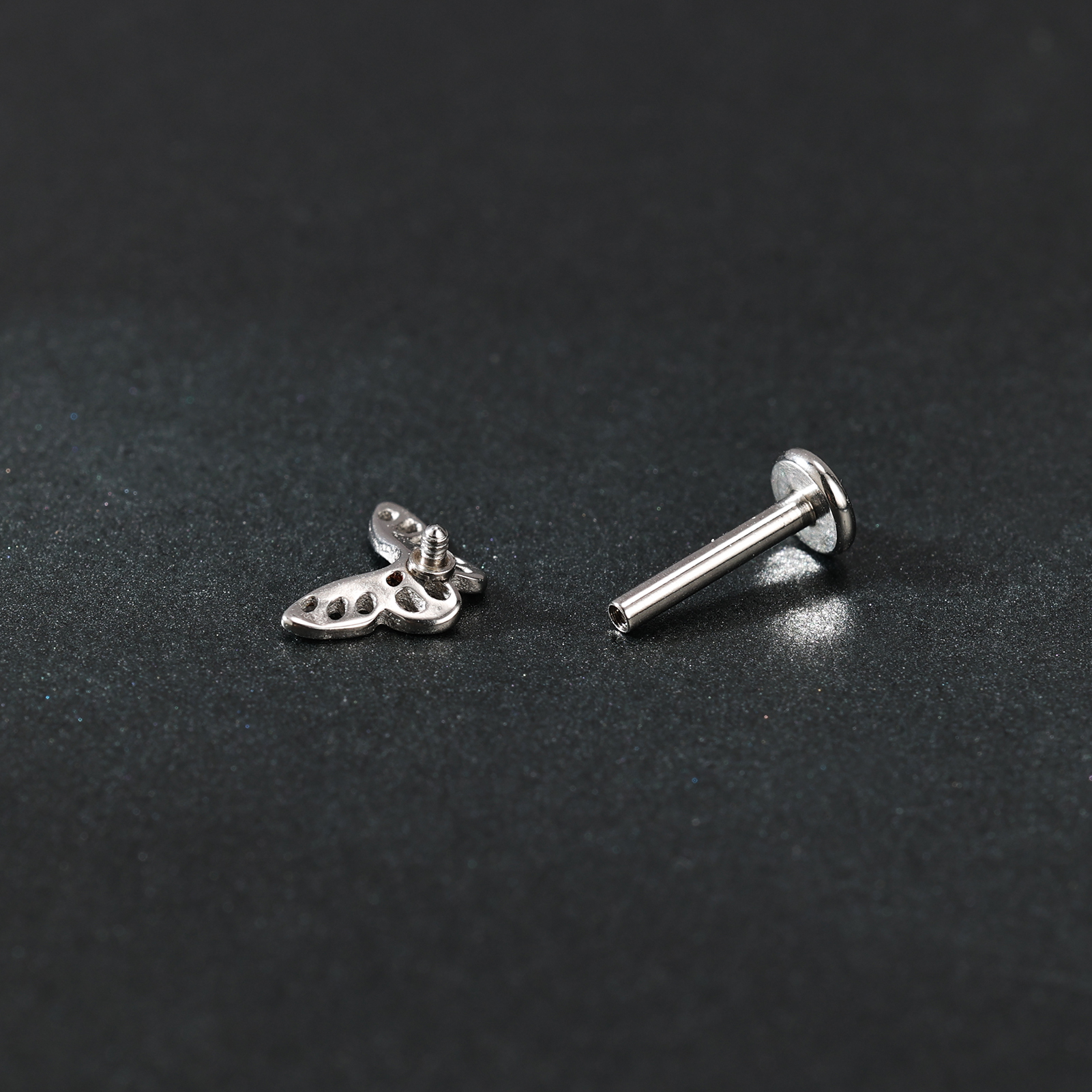 16g Stainless Steel Labret Lip Stud Internal Thread Earring Helix Conch ...