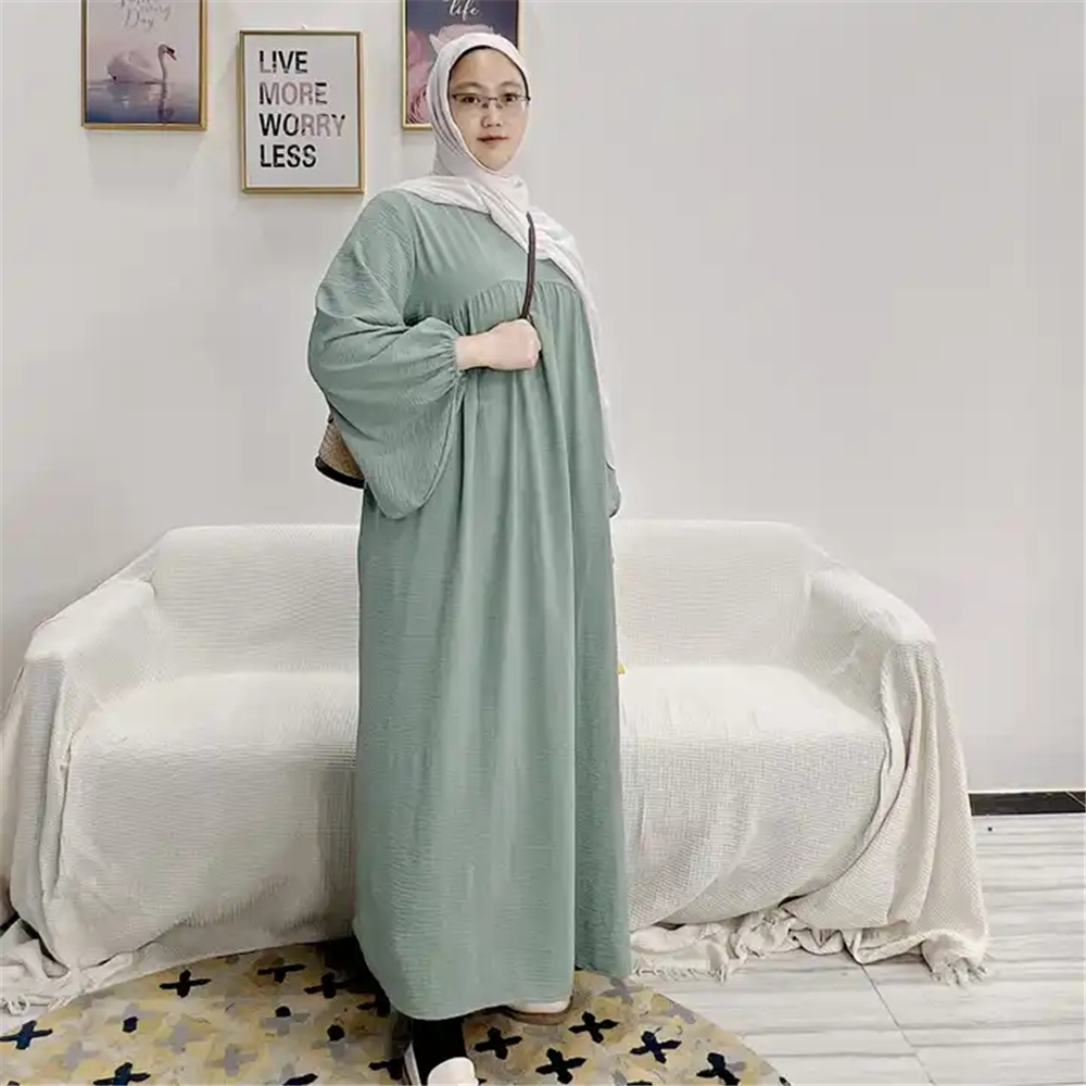 Muslim Women Long Sleeve Maxi Dress Abaya Kaftan Dress Turkey Arab Robe ...