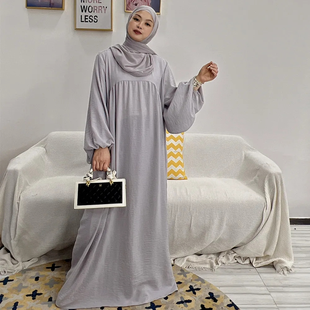 Muslim Women Long Sleeve Maxi Dress Abaya Kaftan Dress Turkey Arab Robe ...