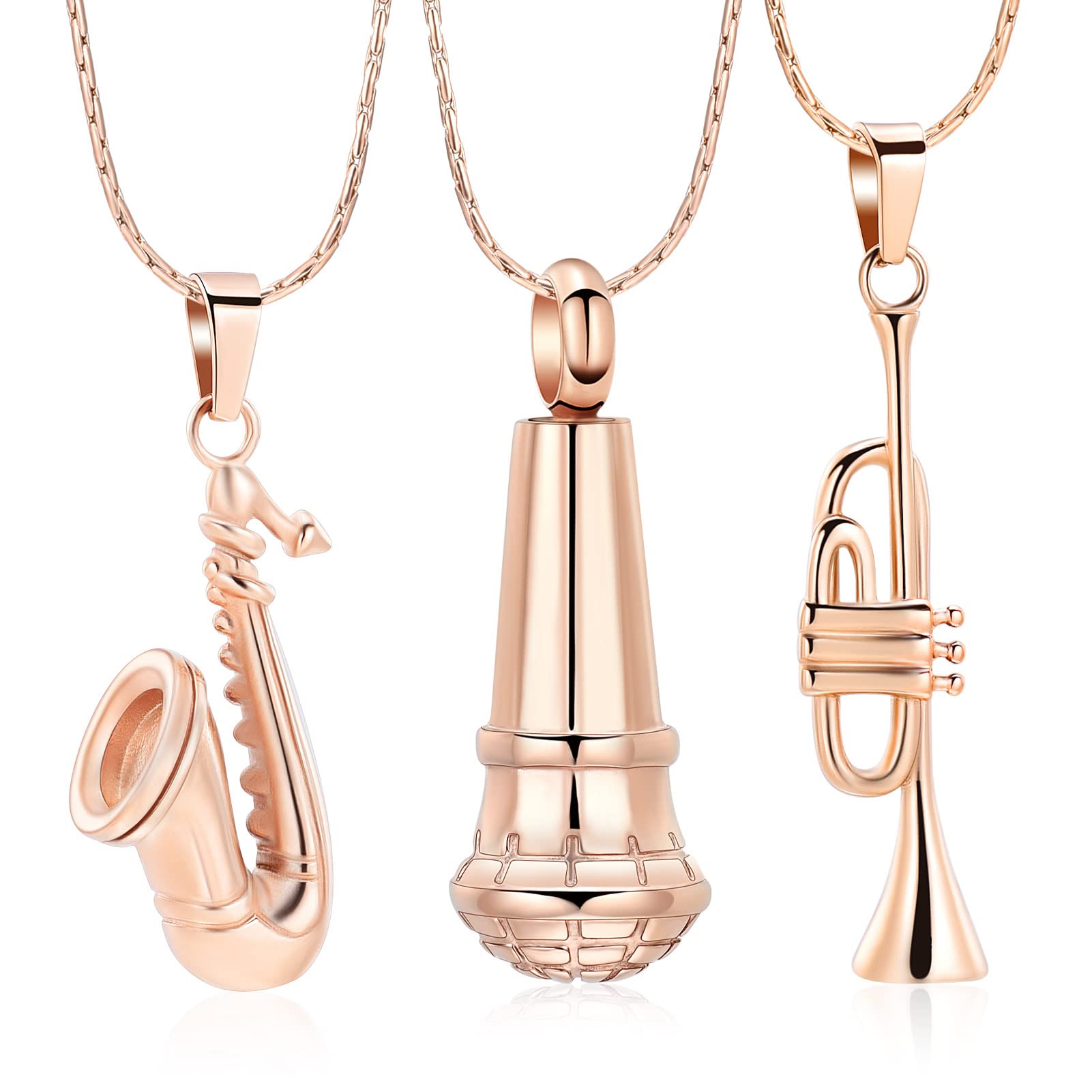 Microphone Tuba Trombone 3-Piece Pendant Set Necklace Urns for ...