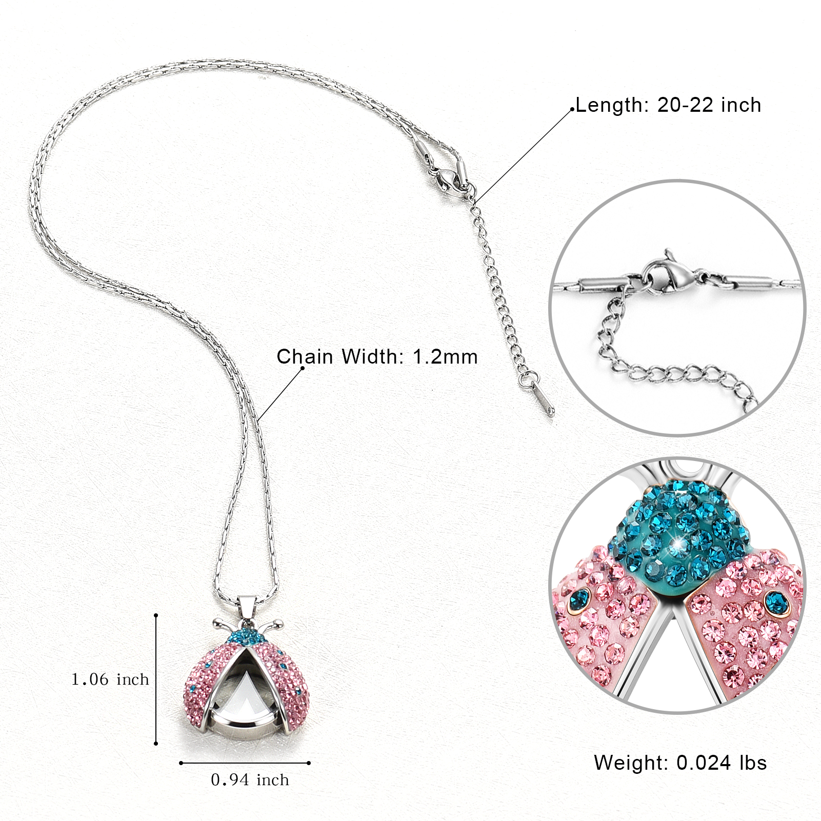 Cremation Jewelry Flying Ladybug Urn Necklace for Ashes Urn Keepsake ...