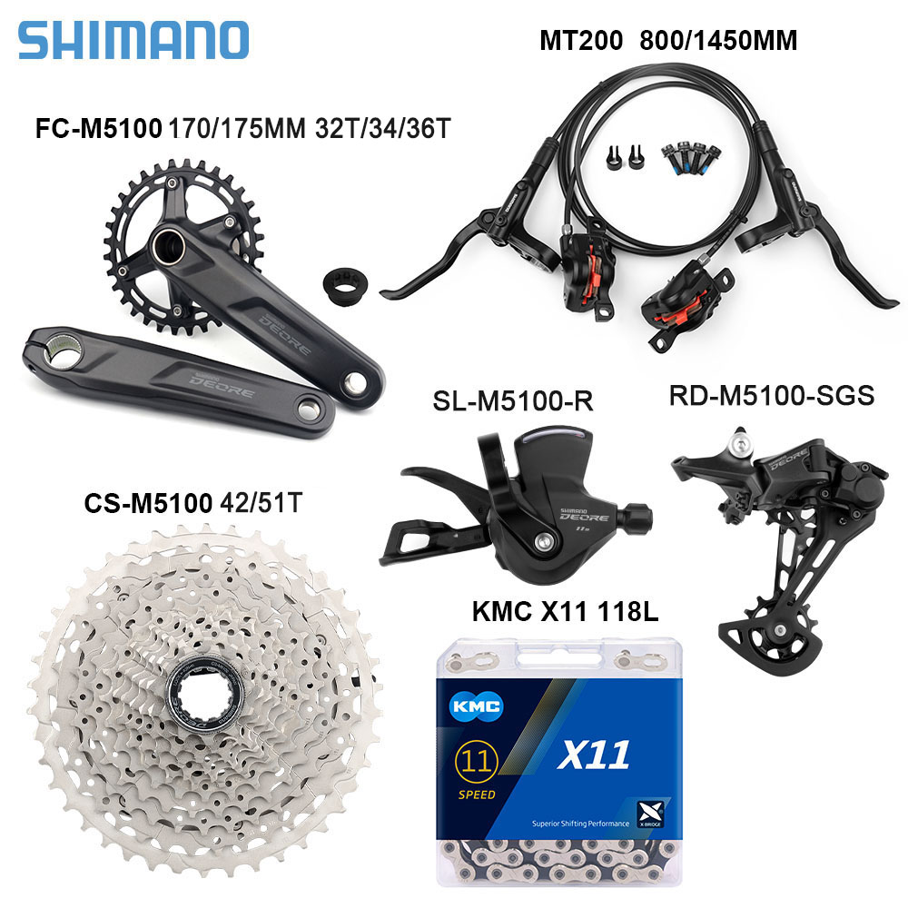 SHIMANO Deore 1X11 Speed MTB Groupset M5100 11S Groupset MT200 Brakes Groupset | eBay