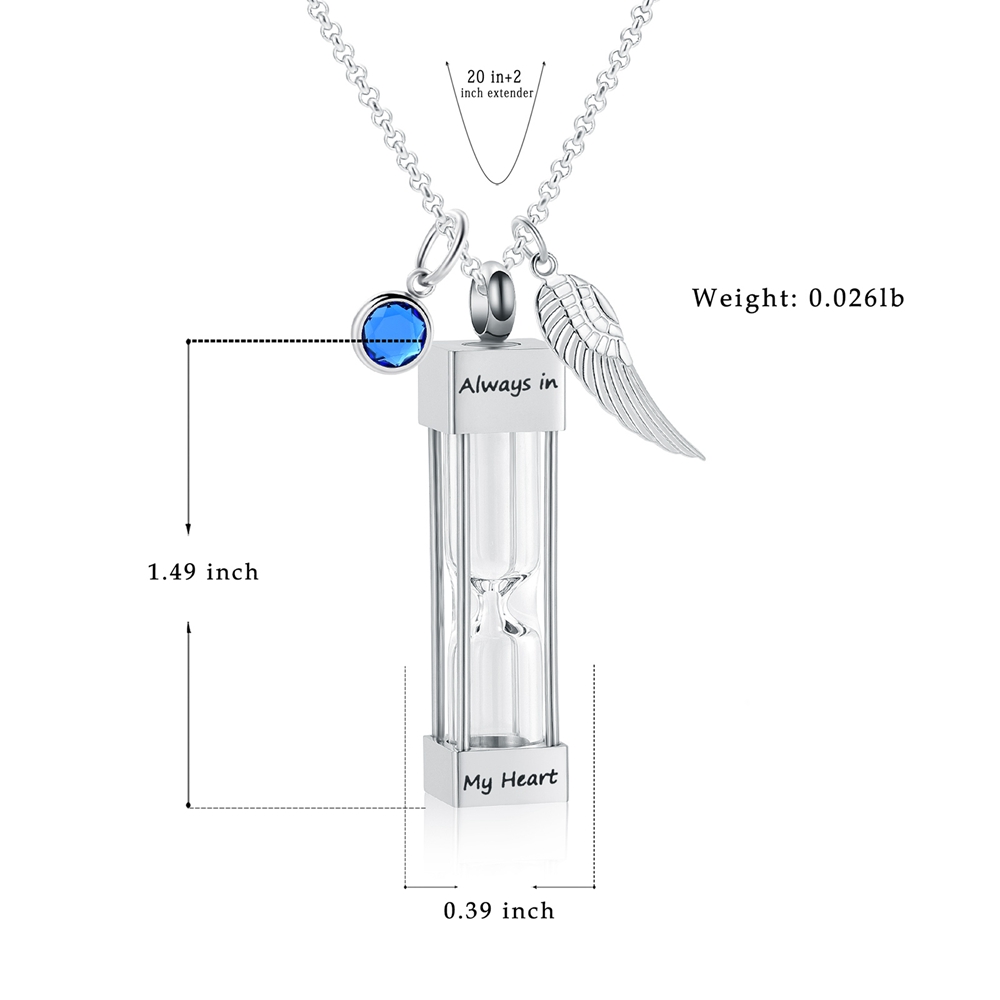 Glass Hourglass Cremation Jewelry for Ashes Container Vial Urn Necklace ...