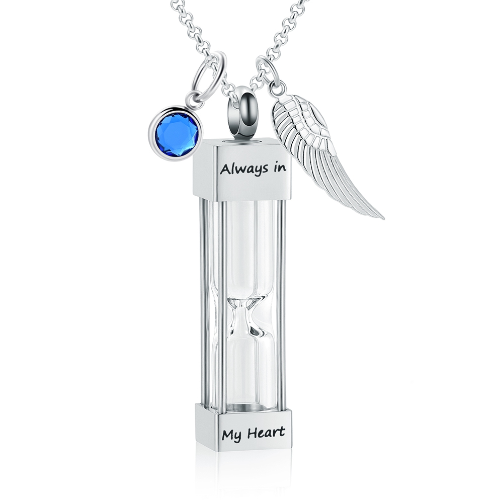Glass Hourglass Cremation Jewelry for Ashes Container Vial Urn Necklace ...