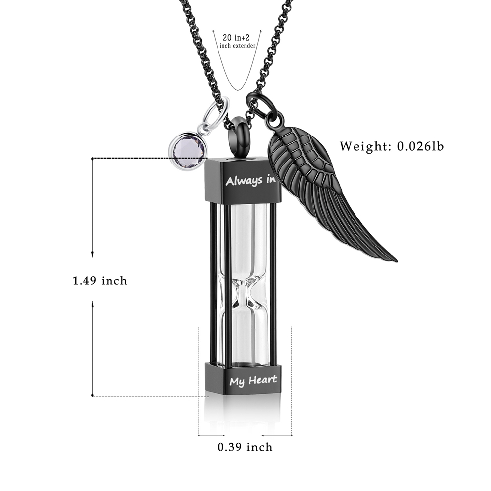 Glass Hourglass Cremation Jewelry for Ashes Container Vial Urn Necklace ...