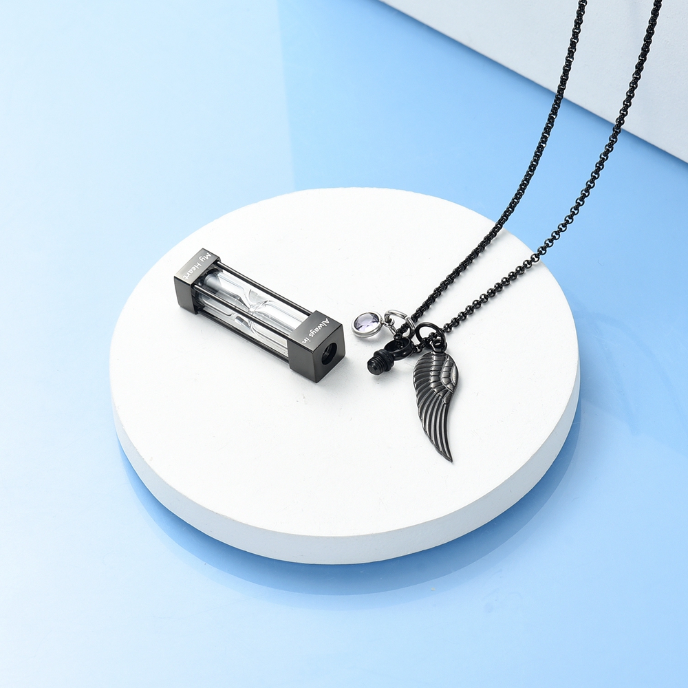 Glass Hourglass Cremation Jewelry for Ashes Container Vial Urn Necklace ...