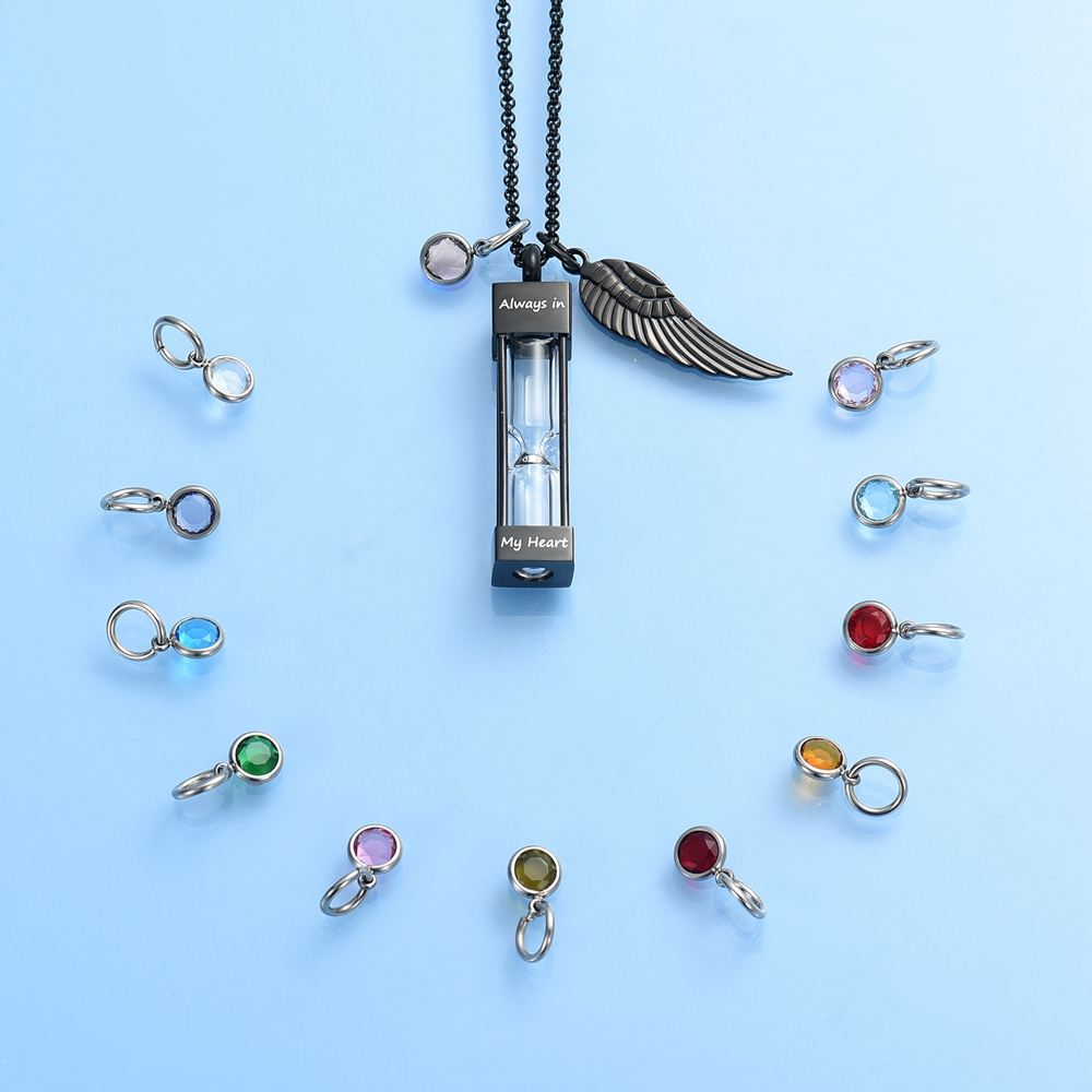 Glass Hourglass Cremation Jewelry for Ashes Container Vial Urn Necklace ...