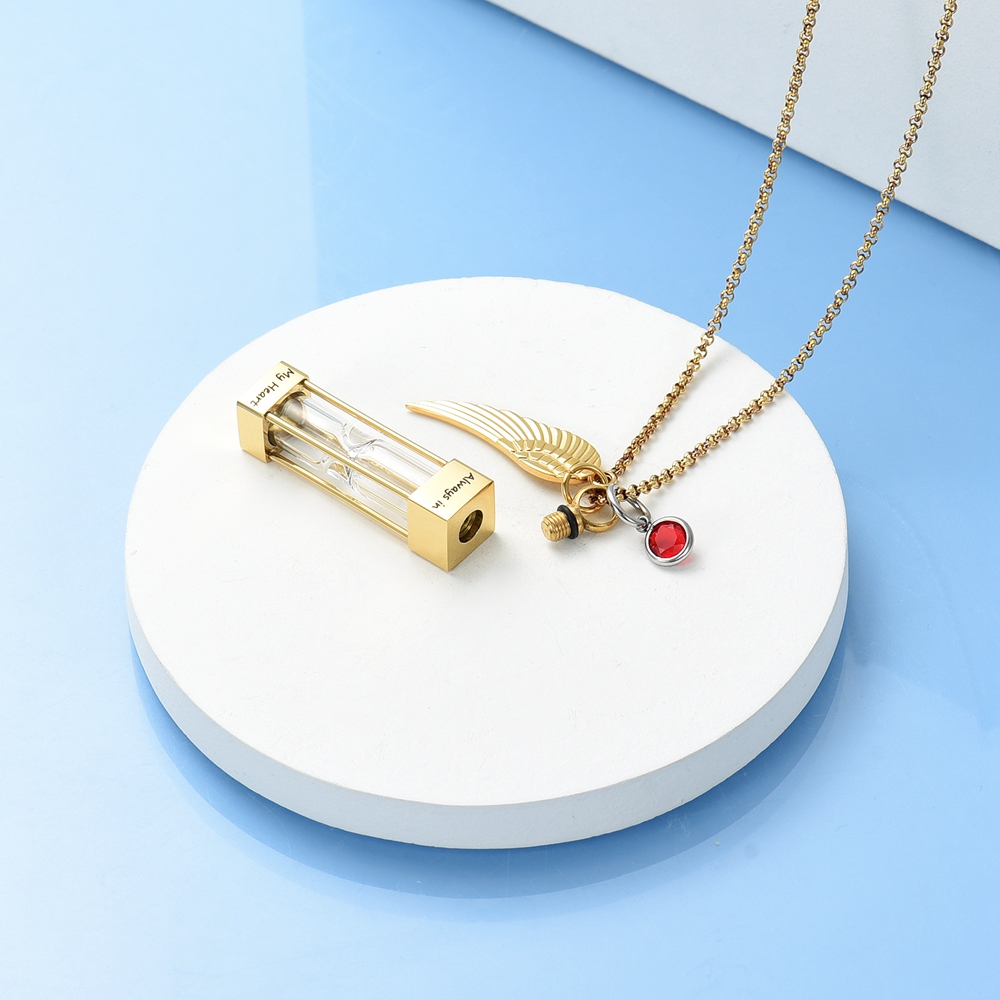 Glass Hourglass Cremation Jewelry for Ashes Container Vial Urn Necklace ...