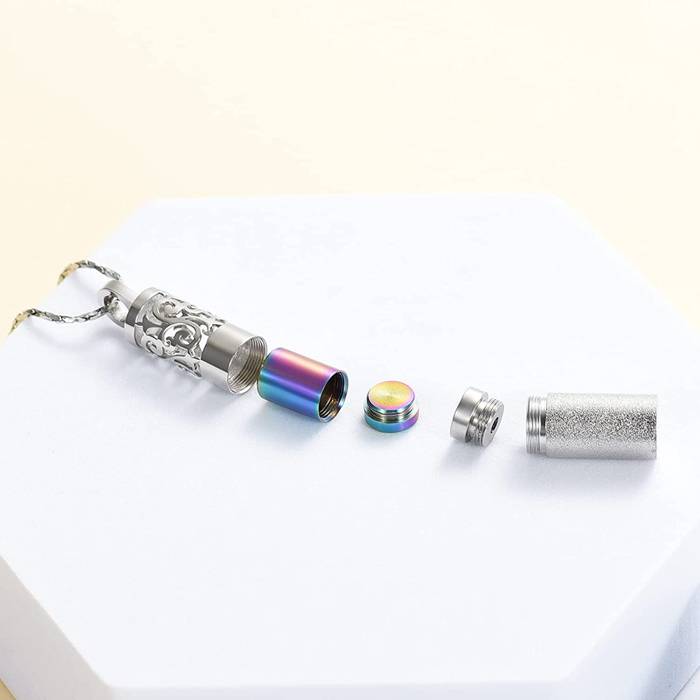 Hollow Cylinder Vial Keepsake Urn Cremation Jewelry Memorial Locket Urn ...