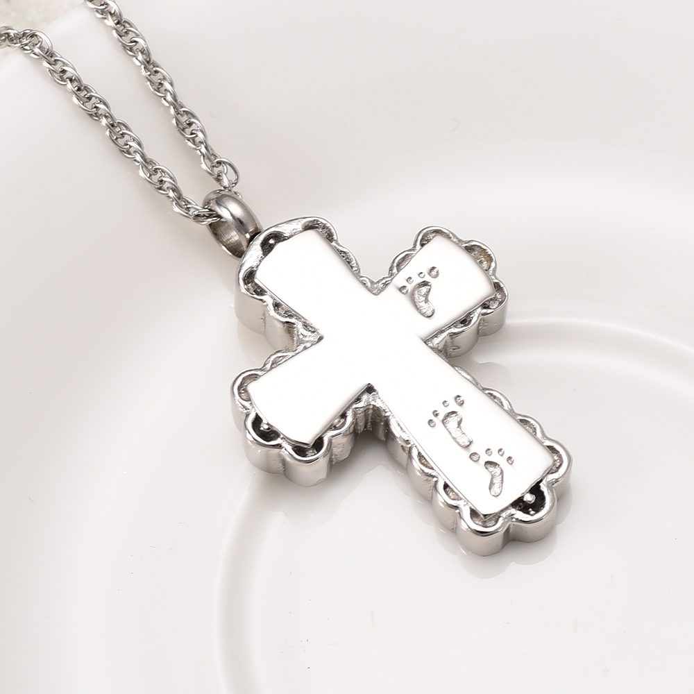 Cremation Cross Necklace for Ashes Stainless Steel Cross Urn Pendant ...