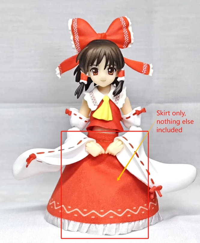 Custom 1/12 Scale Long Skirt for 6'' Figma Hakurei Reimu Action Figure ...