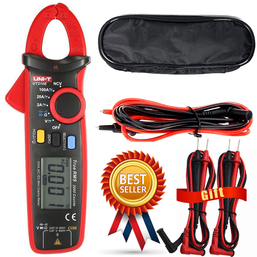 UNI-T UT210D UT210E Digital Clamp Meter 200A AC DC Current Pliers ...
