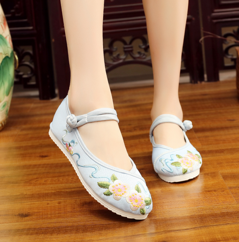 Autumn Hanfu Shoes Women's Embroidered Elegant Ethnic Style Flat Shoes ...