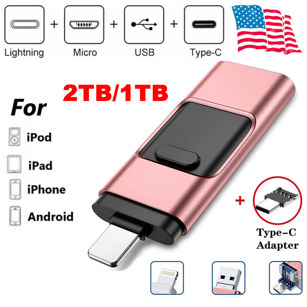 2T 128GB USB3.0 Flash Drive OTG Memory Photo Stick USB-C Disk For ...