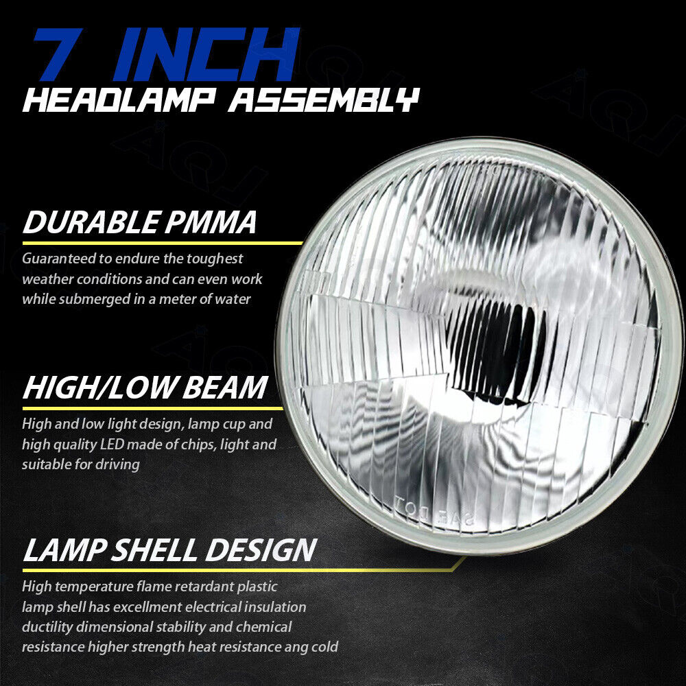 Pair for 1955 1956 1957 Chevy Bel Air 7inch Round Led Headlights Lamp ...